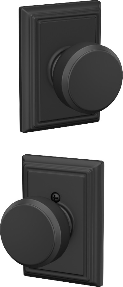 Bowery-Addison Matte Black Interior Hall/Closet Passage Door Knob